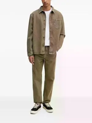 LES DEUX Washed-denim Chest-pocket Shirt