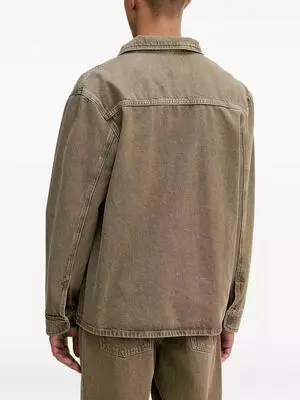 LES DEUX Washed-denim Chest-pocket Shirt