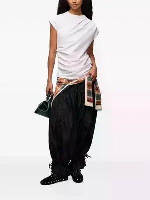 GANNI Top In Draped Jersey - White