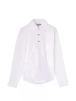 GANNI Polo Shirt In Jersey - White