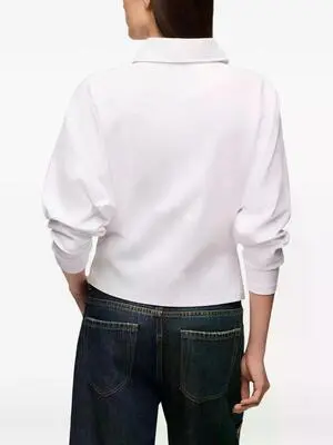 GANNI Cotton Jersey Polo Shirt With Ruched Detailing