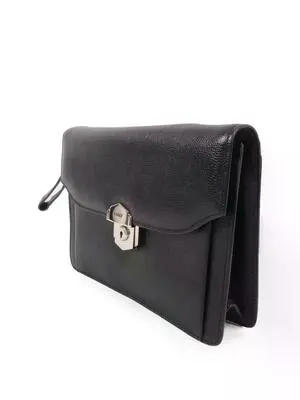 Bally Leather Turn-lock Clutch Bag