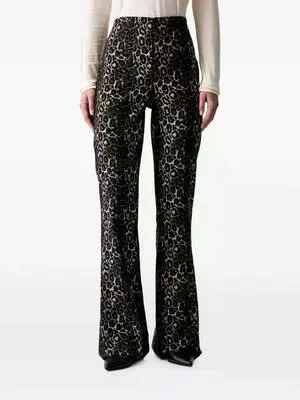 Joseph Ribkoff Leopard Print Jacquard Flared Trousers