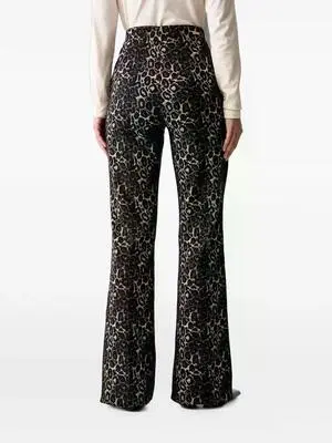 Joseph Ribkoff Leopard Print Jacquard Flared Trousers