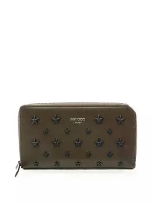 JIMMY CHOO 2010s Carnaby Star-studded Wallet - Green