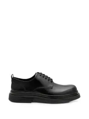 AMI Paris Cow Leather Derby Shoes - Black