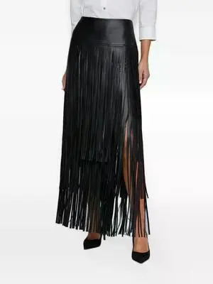 L'Agence Karolina Fringe-trimmed Skirt - Black