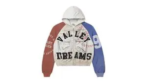 VALE FOREVER Patriot Chop And Screw Zip Up Hoodie - Grey
