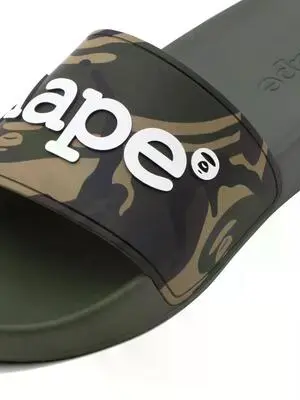 AAPE BY *A BATHING APE Logo-patch Monogram-pattern Slides