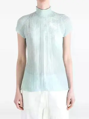 Issey Miyake Wooly Pleats-68 Pleated High-neck Top