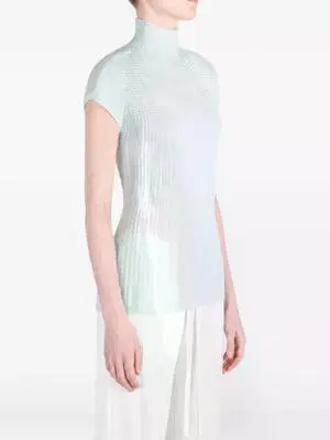Issey Miyake Wooly Pleats-68 Pleated High-neck Top