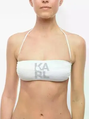 Karl Lagerfeld Logo-print Bikini Top - White