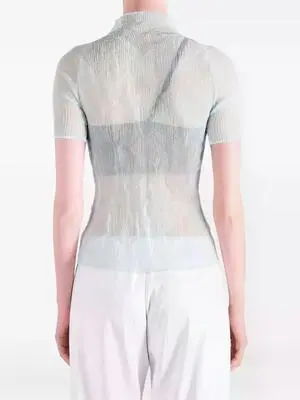 Issey Miyake Pleated High-neck Top