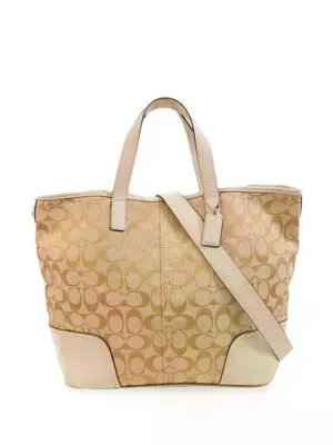 COACH VINTAGE Monogram-print Leather-trim Tote Bag - Neutrals