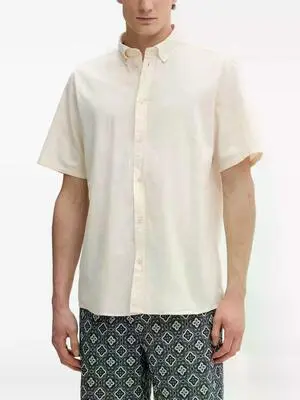 LES DEUX Konrad Short-sleeved Button-down Shirt - White