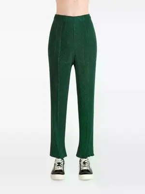Issey Miyake Pleated Straight-leg Trousers - Green