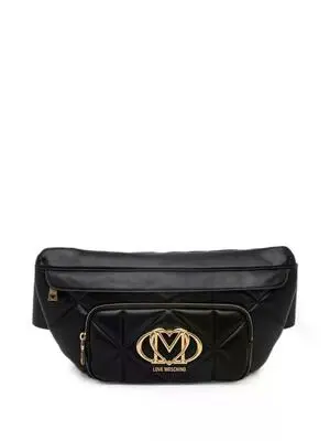 Moschino Quilted Logo Plaque Belt Bag