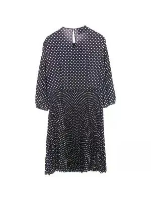Prada Pleated Polka-dot Midi Dress