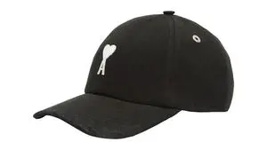 AMI Paris Cotton Baseball Cap With De Coeur Felt Patch