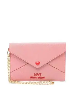Miu Miu 2010s Madras Love Chain-strap Wallet - Pink