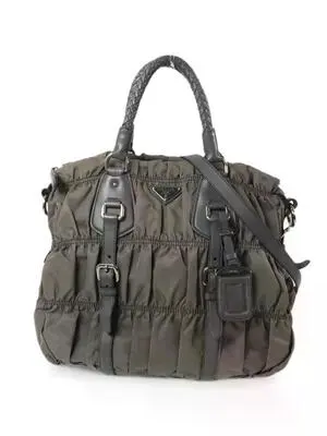 Prada Tessuto Gaufre Two-way Handbag - Grey
