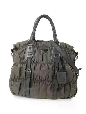 Prada Tessuto Gaufre Two-way Handbag - Grey