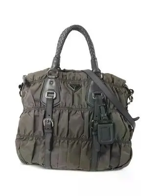 Prada Tessuto Gaufre Two-way Handbag - Grey