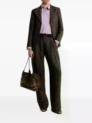 Etro Single-breasted Wool-blend Jacquard Jacket With Paisley Motif