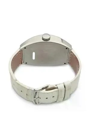 Franck Muller Art Deco 39mm Watch With Silver-tone Dial And Calf Leather Strap