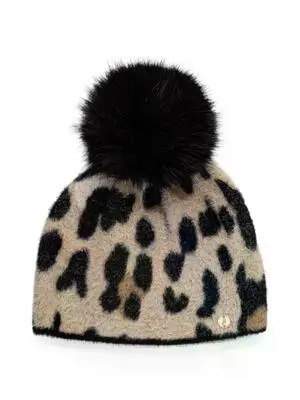 Joseph Ribkoff Leopard-print Pompom Beanie Hat - Neutrals