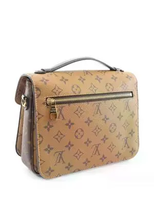 LOUIS VUITTON 2010s Pochette Métis Mm Monogram Reverse Tote Bag - Brown