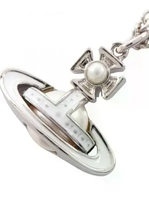 VIVIENNE WESTWOOD Tone Orb Pendant Faux Pearl Embellished Necklace