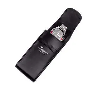 RAPPORT LONDON Hyde Park Leather Watch Pouch - Black