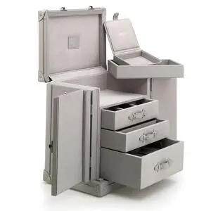 RAPPORTLONDON Deluxe Jewellery Trunk In Grained Leather