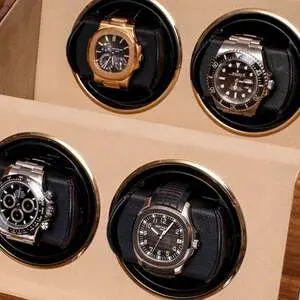 RAPPORT LONDON Perpetua Iii Quad Watch Winder - Walnut