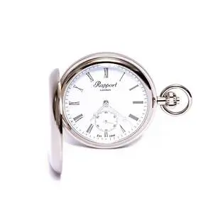 RAPPORT LONDON Mechanical Double Hunter Pocket Watch - Silver