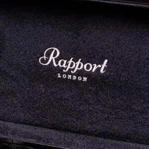 RAPPORT LONDON Brompton Five Watch Box In Crocodile-effect Leather - Black