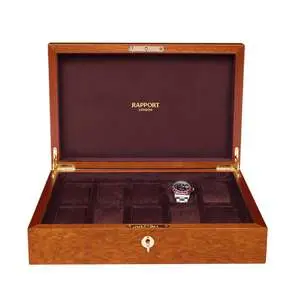 RAPPORT LONDON Heritage Ten Watch Box - Burr Walnut