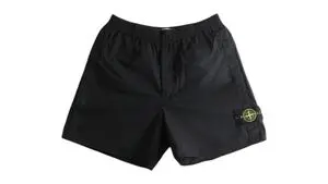 Stone Island L100019 Loose Wide Leg Fit Bermuda Shorts - Black