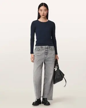 ALLSAINTS Fox Loose Fit Denim Jeans - Grey