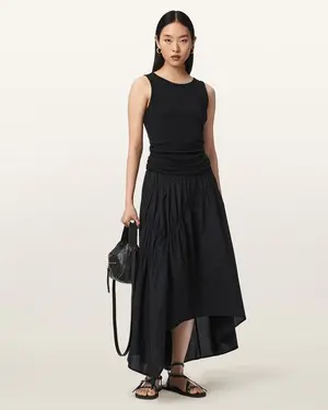 ALLSAINTS Nuria Gathered Maxi Skirt