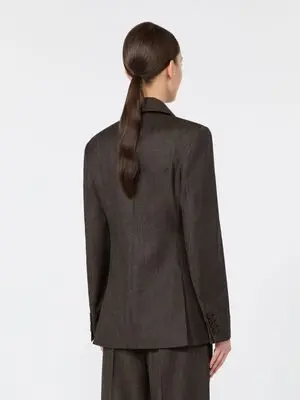 Max Mara Denim-look Wool Fitted-waist Blazer