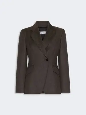 Max Mara Denim-look Wool Fitted-waist Blazer