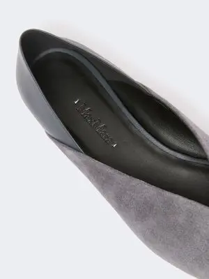 Max Mara Split Leather And Nappa Leather Ballet Flats