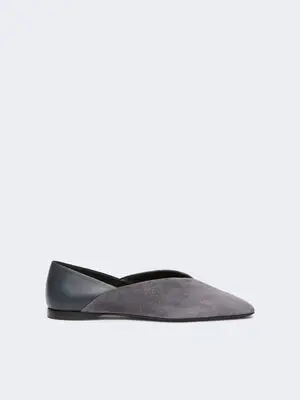 Max Mara Split Leather And Nappa Leather Ballet Flats