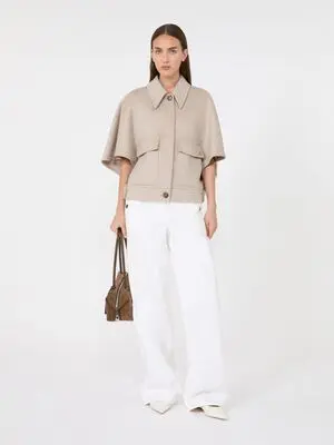 Max Mara Boxy Cape In Cashmere Drap