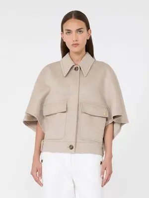 Max Mara Boxy Cape In Cashmere Drap