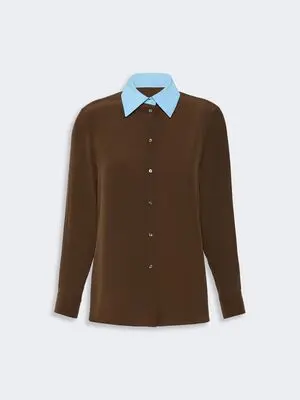 Max Mara Silk Crepe De Chine Shirt - Brown