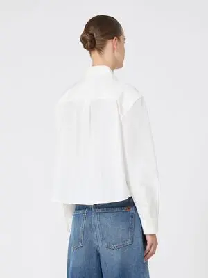 Max Mara Cotton Poplin Shirt With Embroidered Butterfly Logo