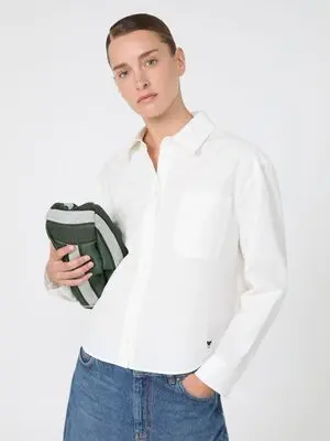 Max Mara Cotton Poplin Shirt With Embroidered Butterfly Logo